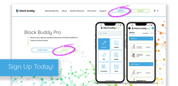 Sign Up for Block Buddy Pro Ultimate Educational Nerve Blocks App